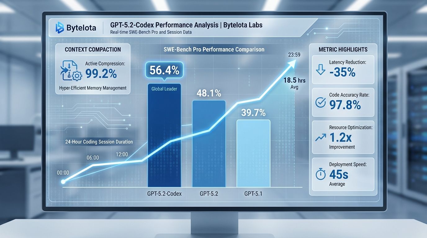 GPT-5.2-Codex: 24-Hour Coding + 56% SWE-Bench Explained | byteiota