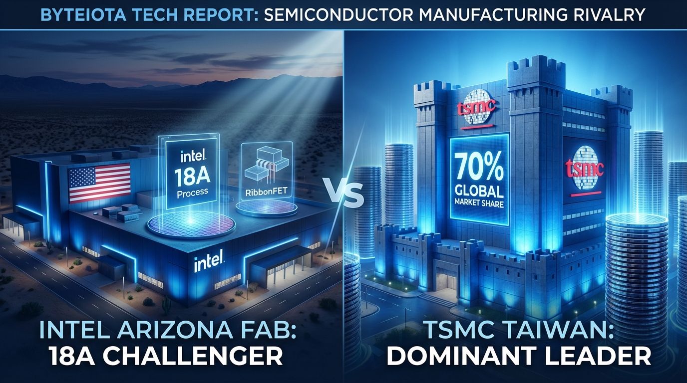 Intel 18A Arizona Fab: Can $7.86B Break TSMC’s 70% Monopoly? | byteiota