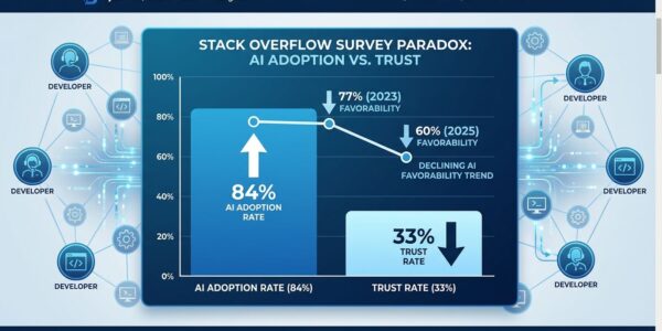 Stack Overflow 2025 Survey: AI Adoption 84%, Trust Drops to 33% | byteiota