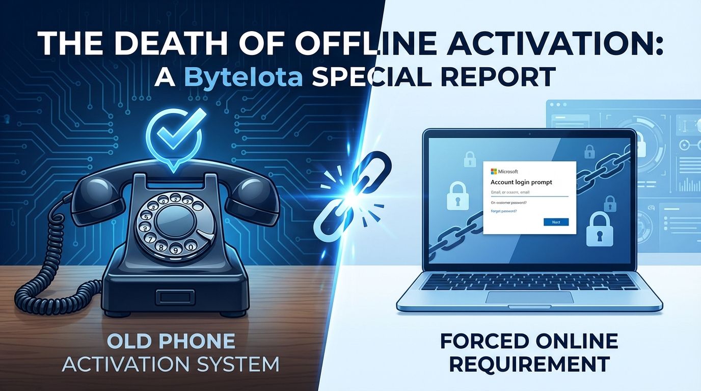 Microsoft Kills Windows Offline Activation After 24 Years | byteiota