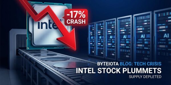 Intel Q1 2026 Chip Crisis: 17% Stock Crash on Shortage | byteiota
