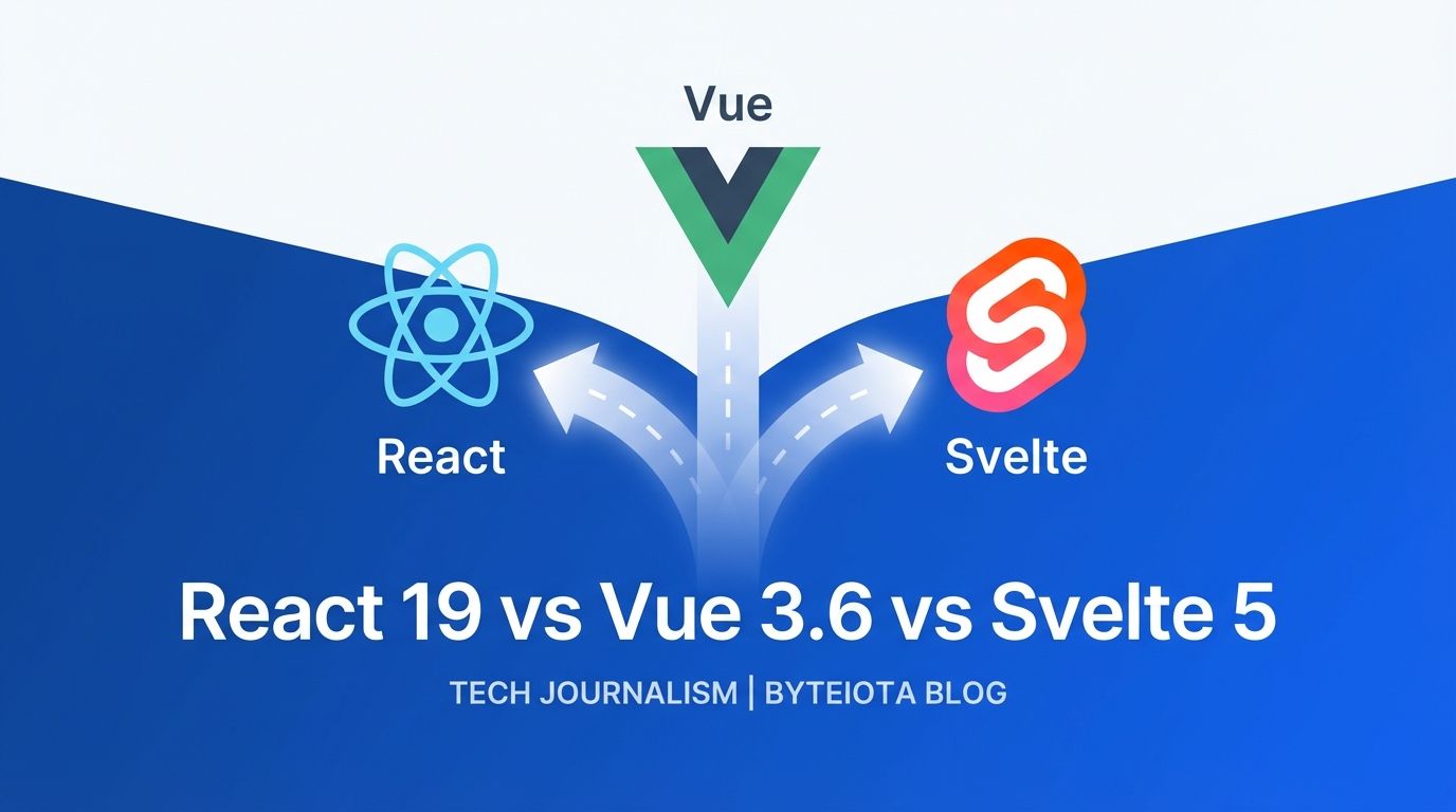 React 19 vs Vue 3.6 vs Svelte 5: 2026 Framework Convergence | byteiota