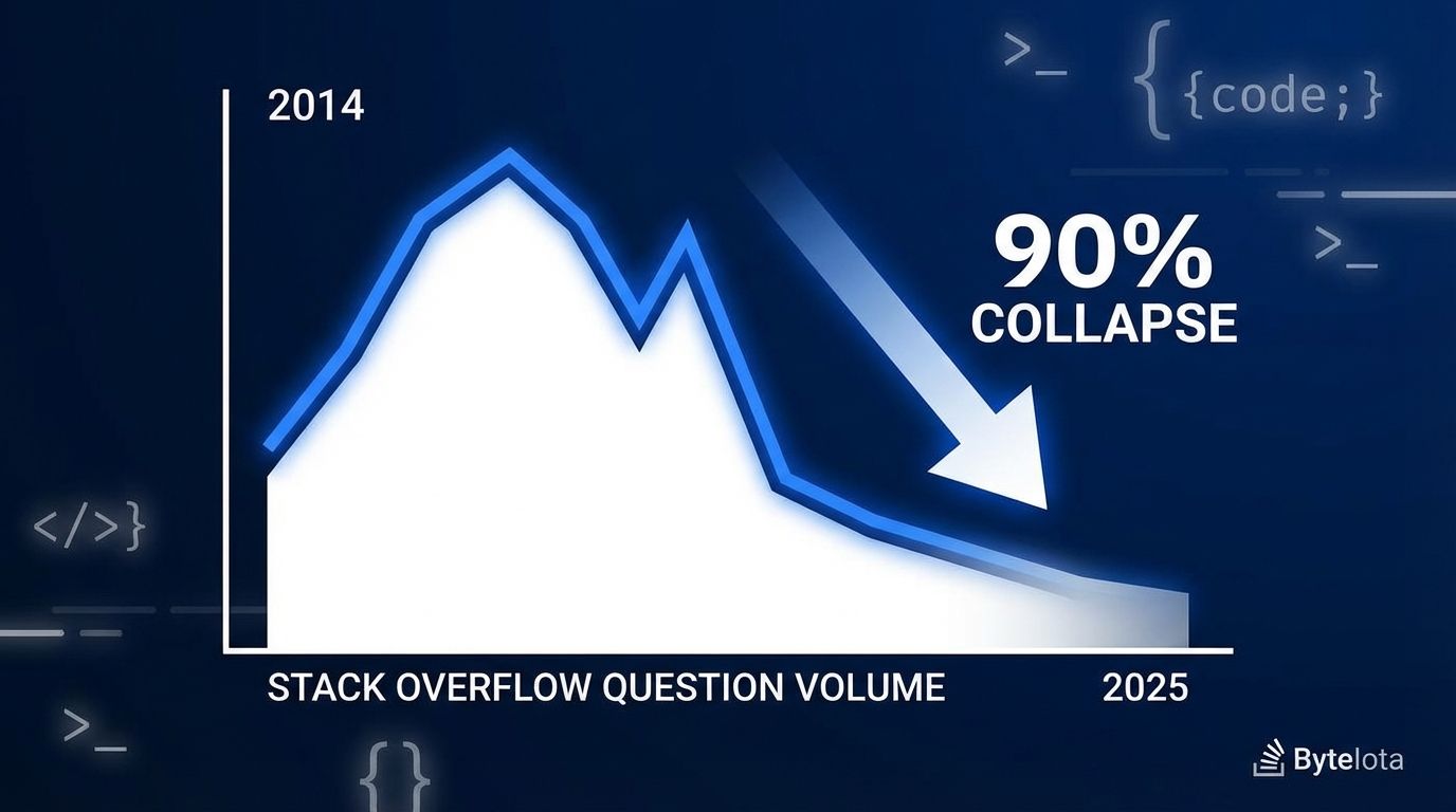 Stack Overflow Questions Down 90%: AI Ends Developer Q&A Era | byteiota
