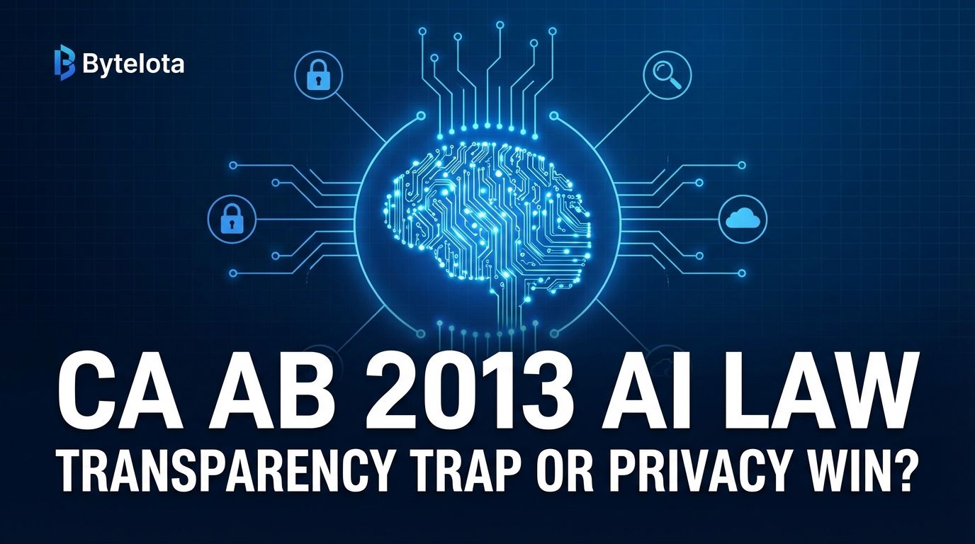 CA’s AB 2013 AI Law: Transparency Trap or Privacy Win? | byteiota