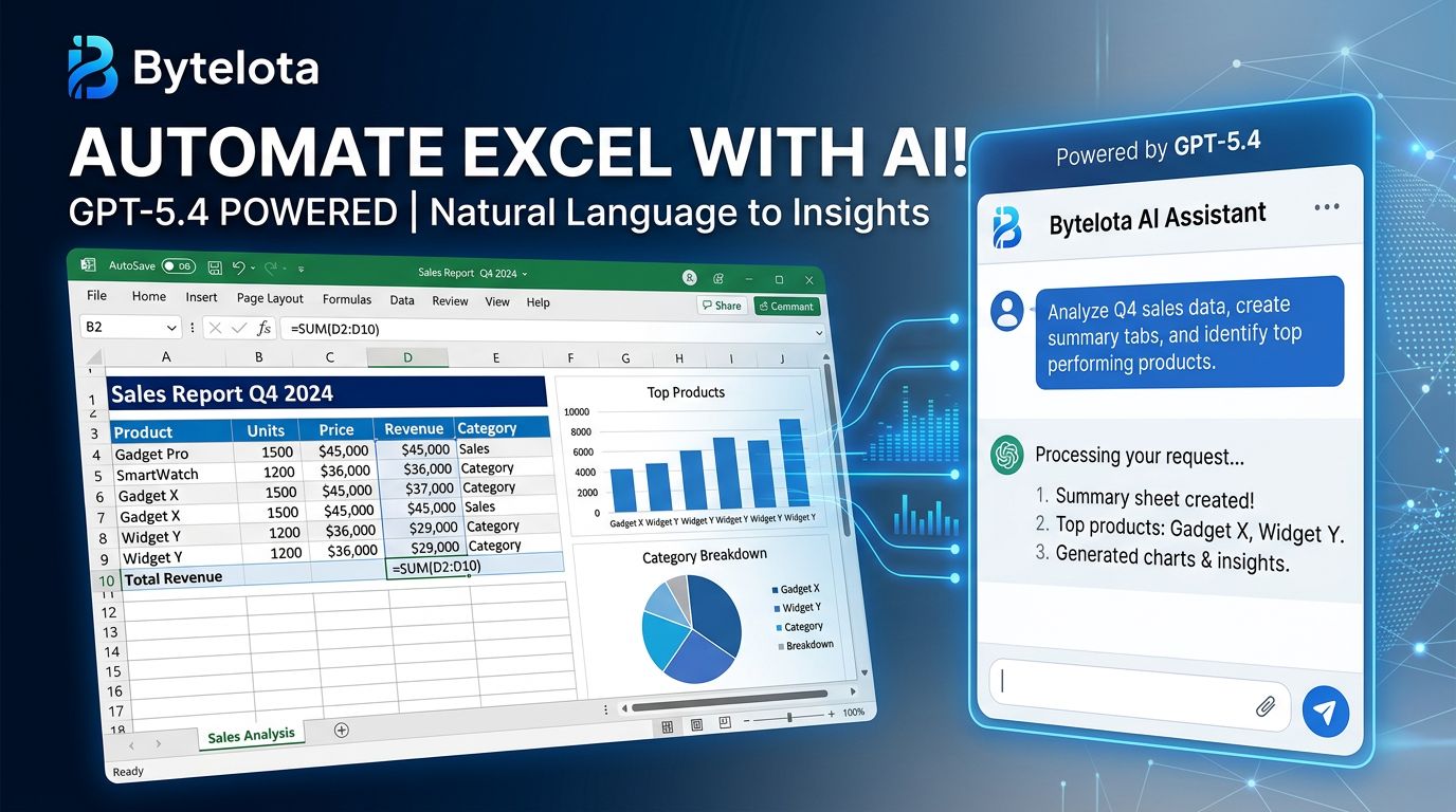 ChatGPT for Excel Tutorial: GPT-5.4 Setup & Use | byteiota