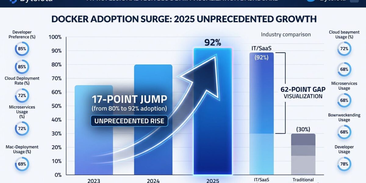 Docker Adoption Hits 92%: 2025’s Biggest Tech Surge | byteiota