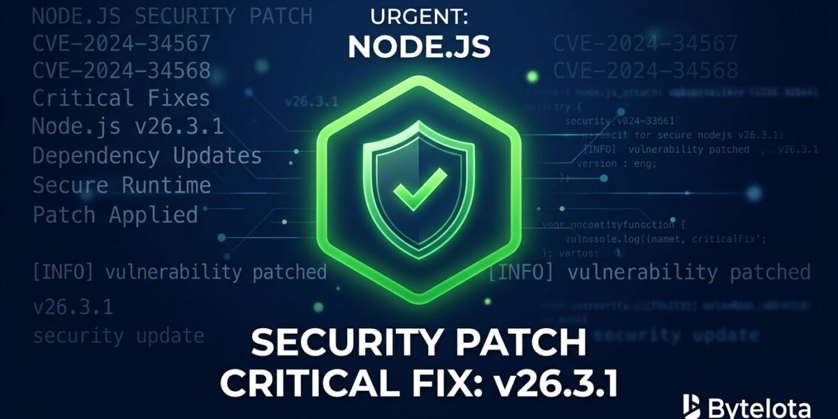 Node.js 26.3.1, 24.17.0, 22.23.0: Four CVEs to Patch Now | byteiota